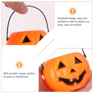 TOYANDONA 8 Pieces Halloween Candy Buckets Trick or Treat Pumpkin Bucket Halloween Party Favors Pumpkin Pails with Handle