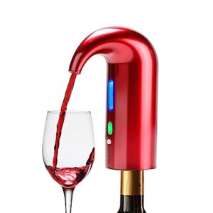 electric wine aerator pourer, portable one-touch wine decanter and wine dispenser pump for red and white wine automatic wine oxidizer dispenser usb rechargeable spout pourer