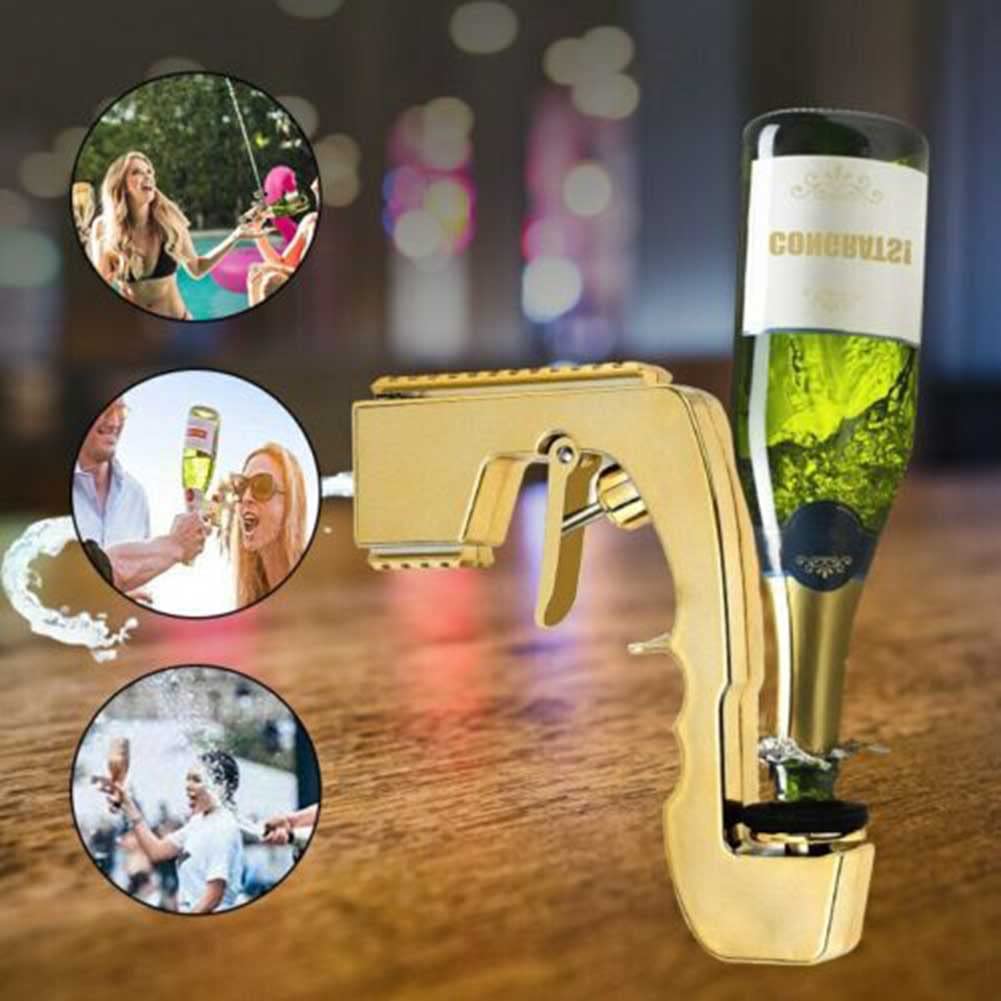 Xgtrswkmaz Beer Gun Alcohol Shot Shooter Bottle Stopper Sprayer Opener Adjustable Champagne Wine Dispenser for Bar Club Birthday Party Wedding