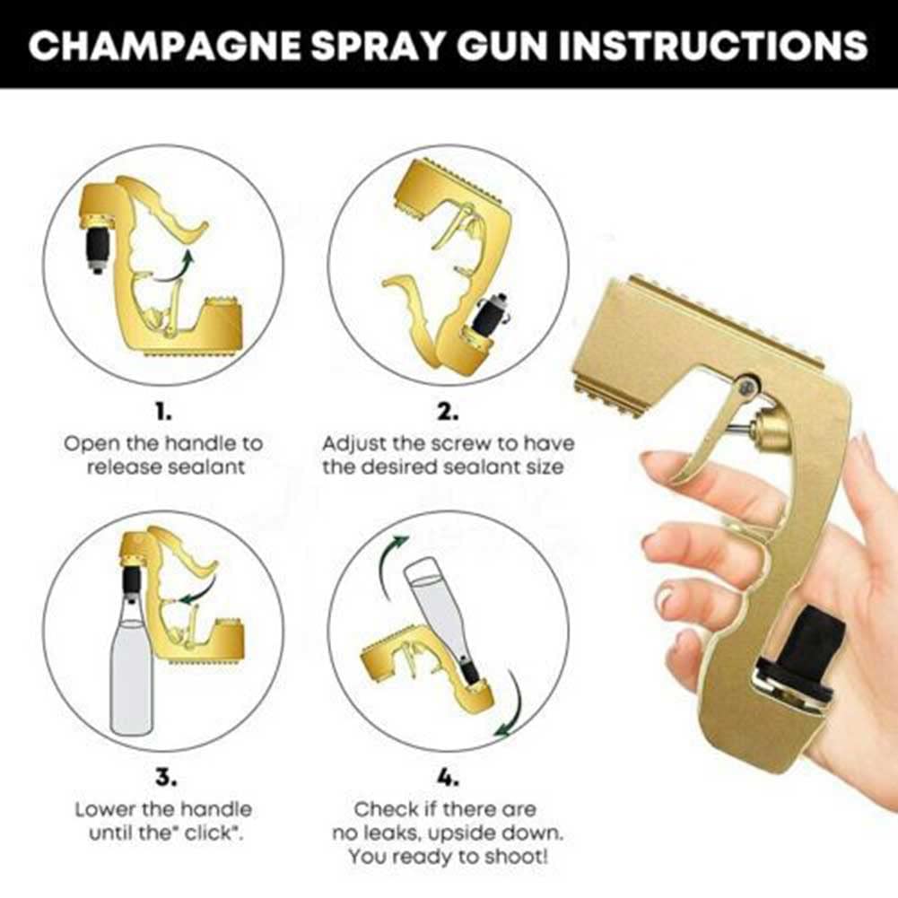 Xgtrswkmaz Beer Gun Alcohol Shot Shooter Bottle Stopper Sprayer Opener Adjustable Champagne Wine Dispenser for Bar Club Birthday Party Wedding