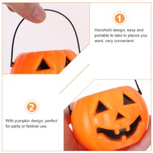 NUOBESTY Halloween Candy Bucket, 8pcs Small Halloween Pumpkin Bucket Trick or Treat Bucket Pail Water Bucket Party Candle Holder |3.35 x 2.17 x 1.77 inches