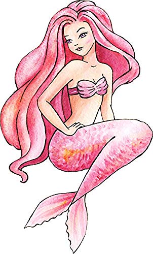 Pretty Sexy Pen Art Watercolor Mermaid Cartoon - Pink Steel Bottle Stopper Winestopper