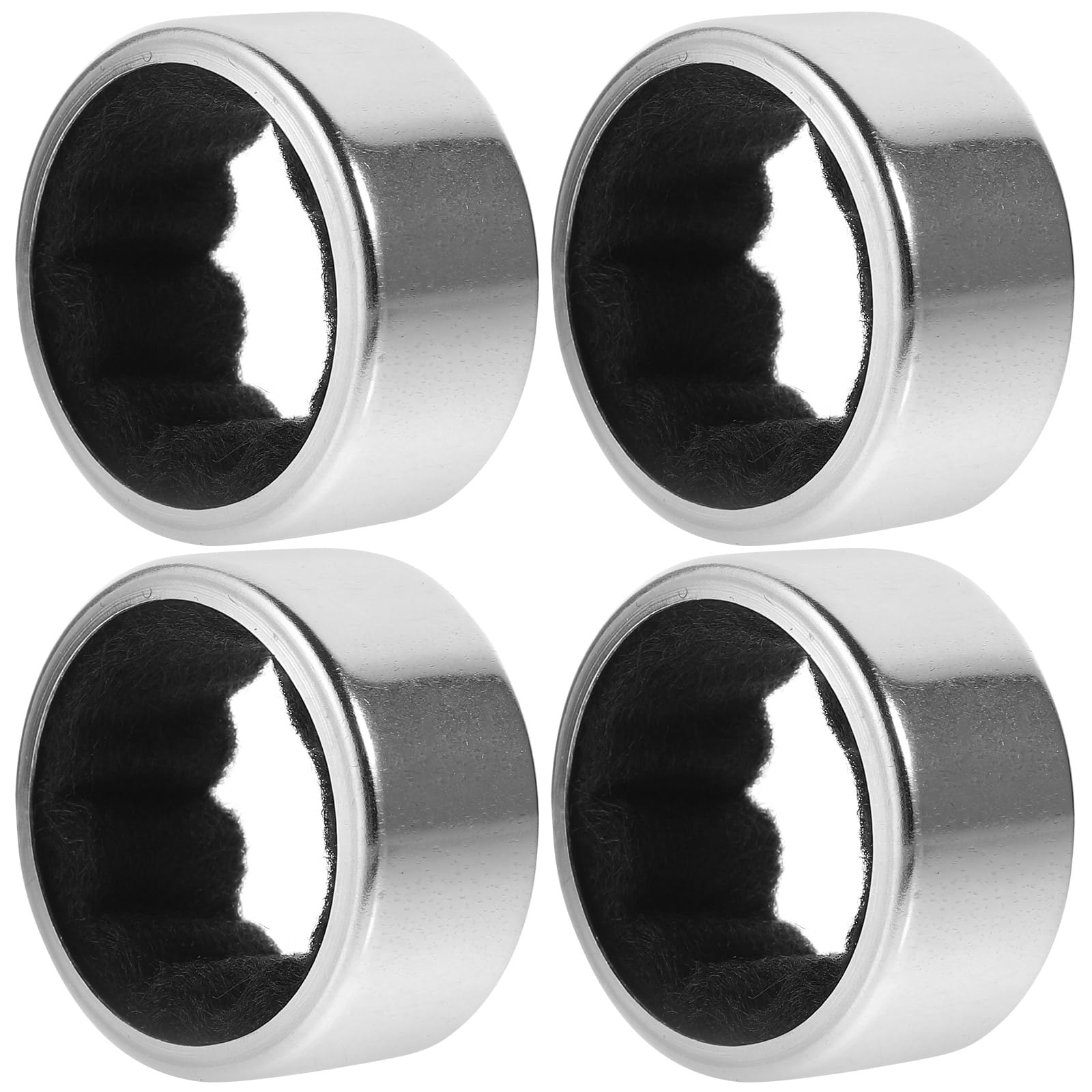 4 pcs Stainless Steel Red Wine Bottle Collar Leak- Proof Anti- Overflow Ring Wine Drip Catcher for Home Bar Restaurant Outdoor Parties (without Stripe)