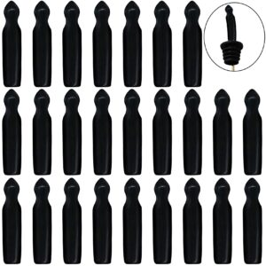 25 pack spot caps pourer covers, liquor caps bottle spout dust protection for liquor bottles, black