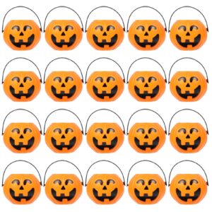 nuobesty mini pumpkin buckets 20pcs, pumpkin bucket halloween orange pumpkin pail decoration sweet holder pumpkin basket halloween decoration - 2.36 x 2.75 inches