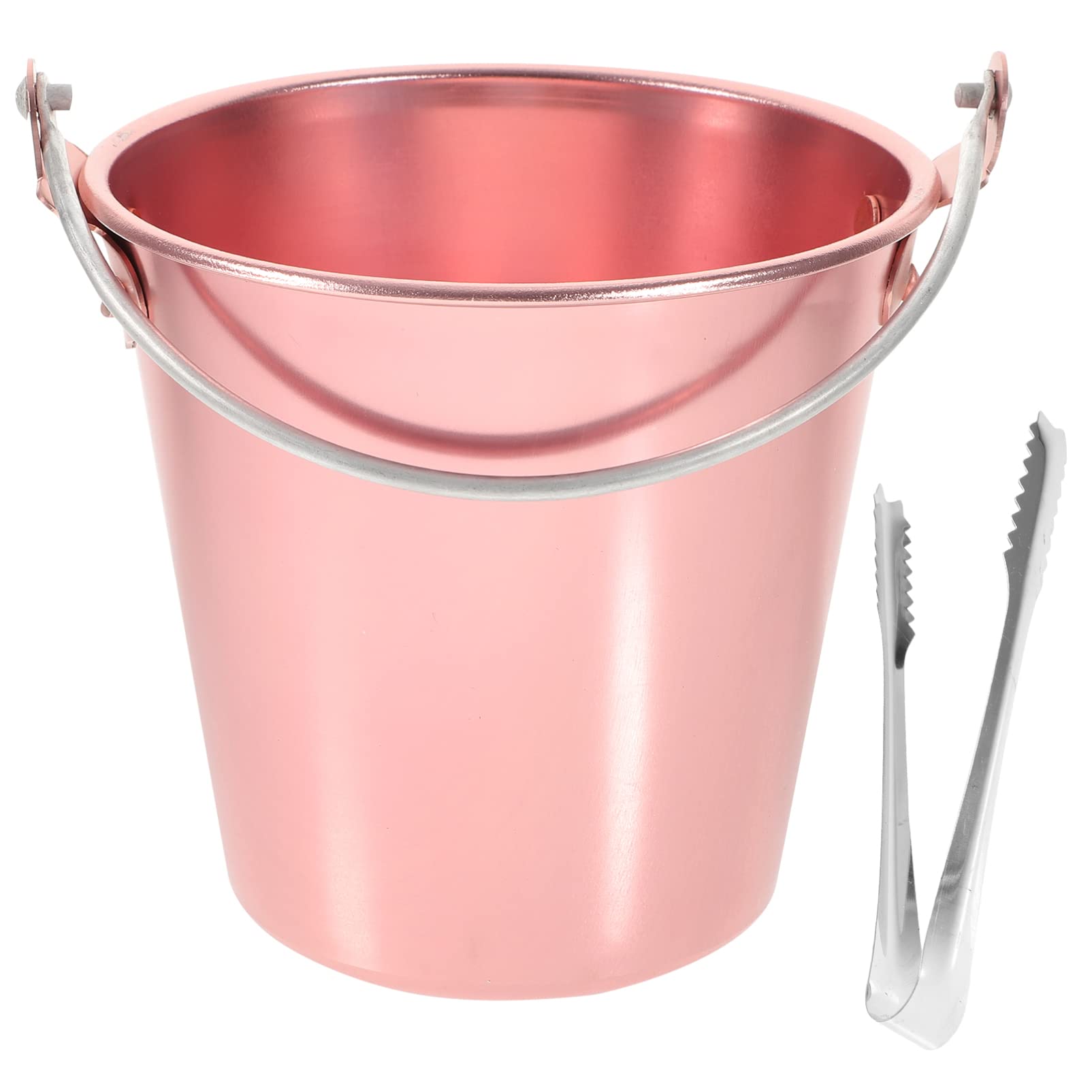 Metal Bucket Mini Metal Buckets Tinplate Tin Pails with Handles Copper Ice Tong Easter Candy Basket Gift Box Succulent Planter Votive Candles Holder 1. 25 Liter Small Metal Bucket