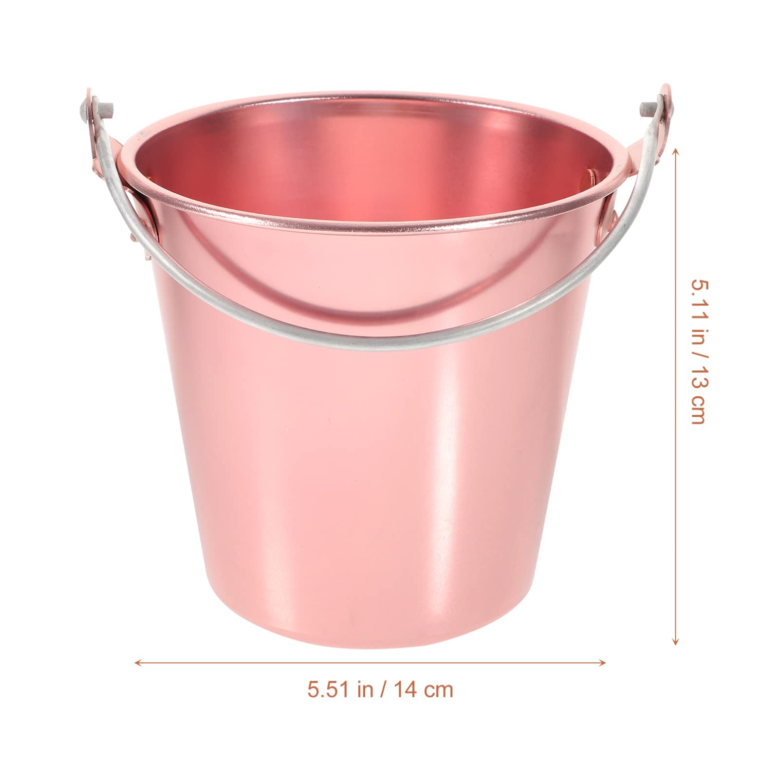 Metal Bucket Mini Metal Buckets Tinplate Tin Pails with Handles Copper Ice Tong Easter Candy Basket Gift Box Succulent Planter Votive Candles Holder 1. 25 Liter Small Metal Bucket