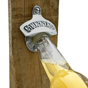 Guinness Wall Mounted Bottle Opener - Metal Bottle Cap Remover for Bar or Kitchen (Black)