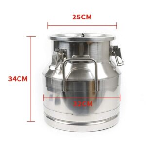 None/Brand 20L/ 5Gallon Stainless Steel Milk Can Heavy Duty Milk Jug Milk Bucket Wine Pail Bucket Bottle Liquid Container Storage Independent Embedded Silicone Sealed Lid