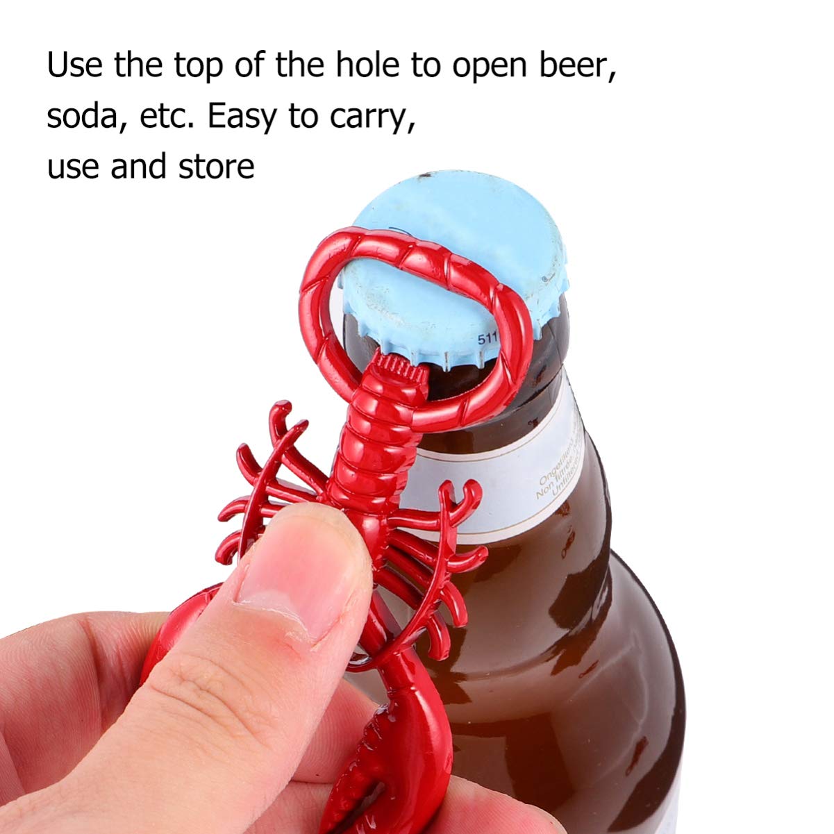 Hemoton 2pcs Keychain Beer Bottle Opener Lobster Bottle Opener Beer Cap Opener Wine Opener Beverage Opener Party Favor Gift for Summer Party Beer Enthusiast