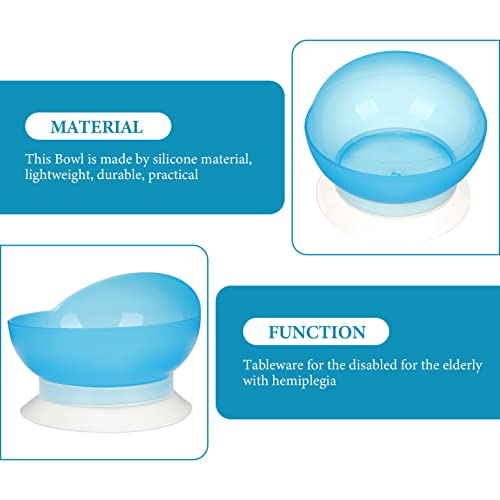 Scooper Bowl with Suction Cup Base Suction Bowl Spillproof Scoop Plate Round Scoop Dish Disabled Non‑Slip Tableware for Babies Disabled Patients Self-Feeding Aid