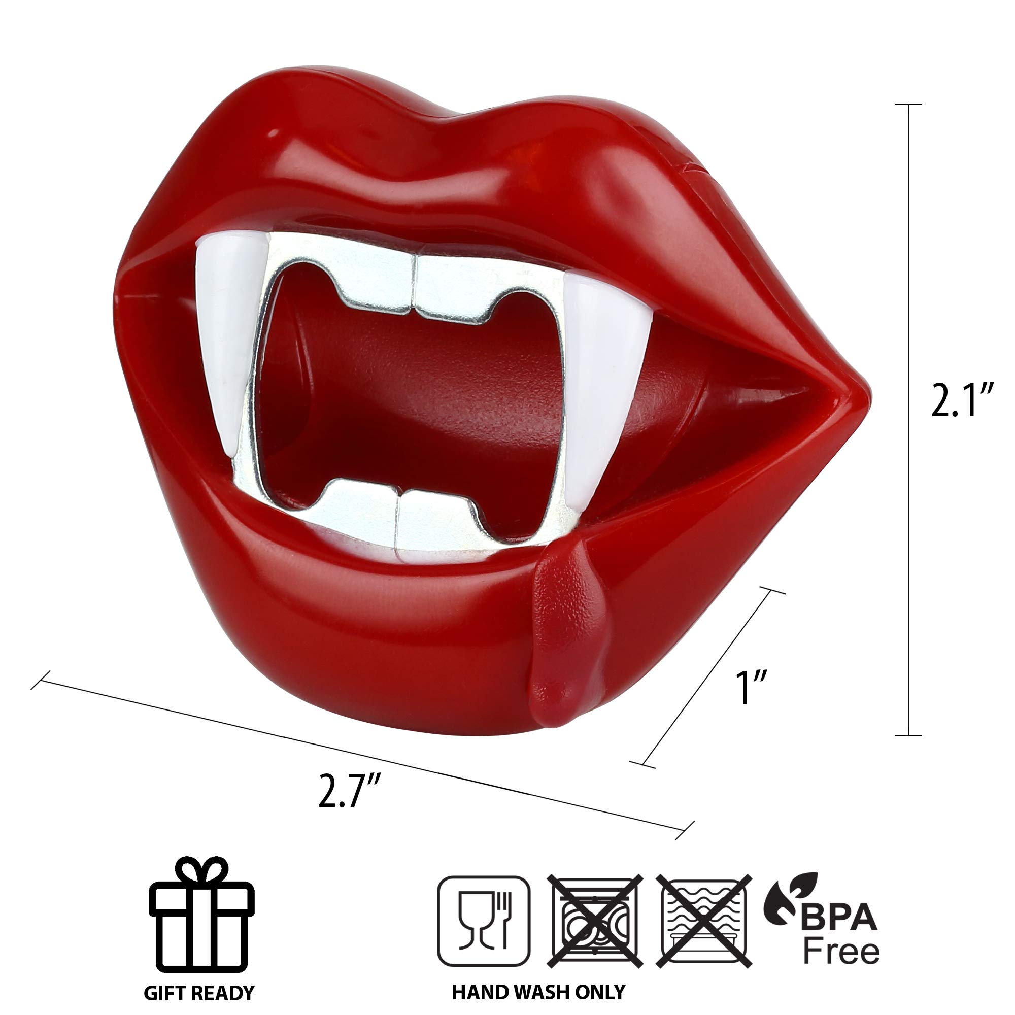 Barbuzzo Vampire Bottle Opener - Vampire Teeth Cap Opener - Dracula Lid Removing Device - Enjoy Cold Beverages using this Handy Gothic Gadget