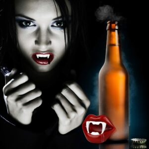 Barbuzzo Vampire Bottle Opener - Vampire Teeth Cap Opener - Dracula Lid Removing Device - Enjoy Cold Beverages using this Handy Gothic Gadget