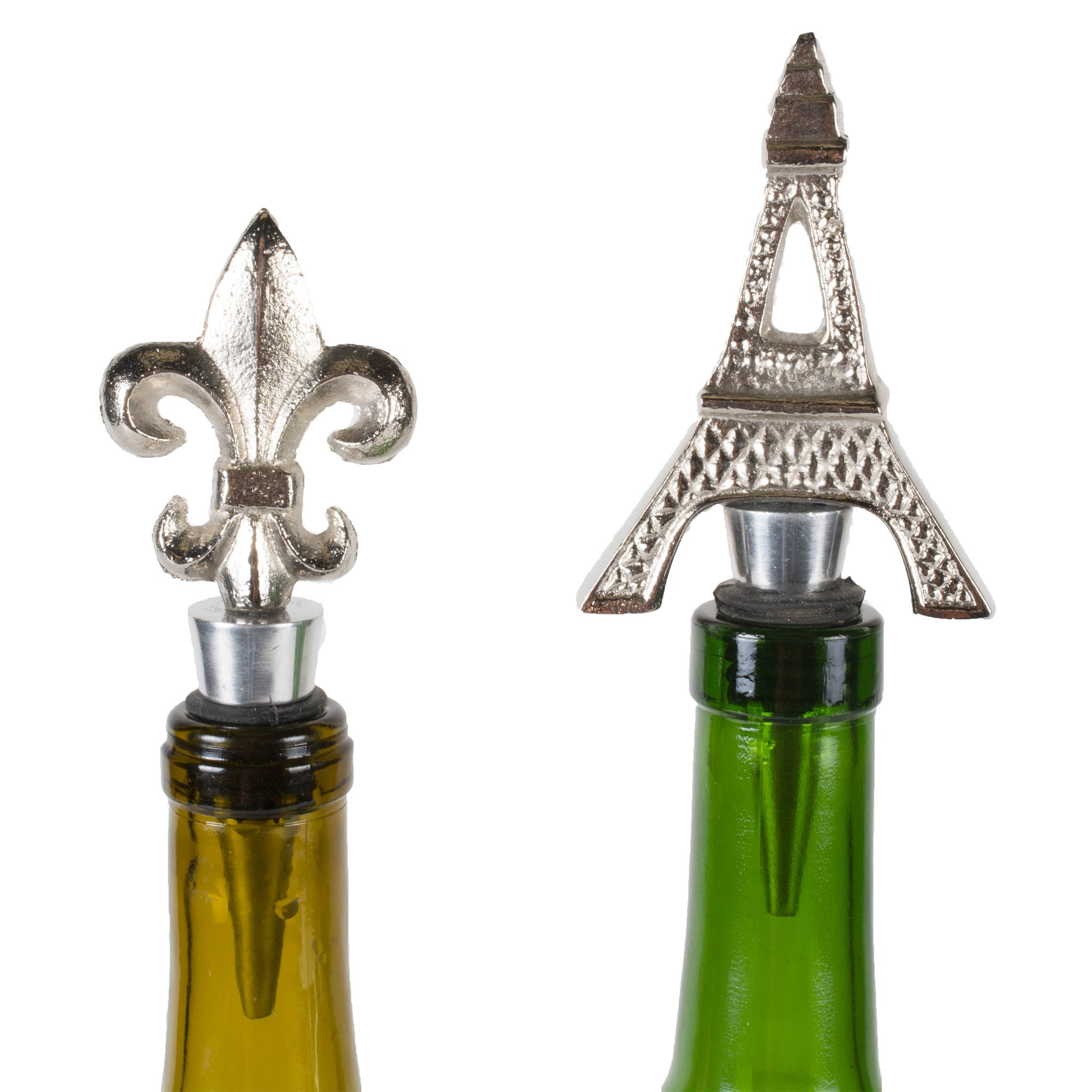 DII Kitchen Wine & Bottle Stopper, 2x4", Eiffel Tower & Fleur De Lis