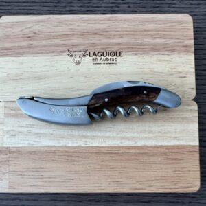 Laguiole En Aubrac Sommelier Waiter's Corkscrew, Grapevine Wood Handle, Wine Opener With Foil Cutter & Bottle Opener, Stainless Steel Brushed Bolsters