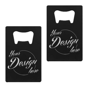 toptie custom 2 pcs credit card bottle opener, laser engrave stainless steel beer openers, fits in wallet