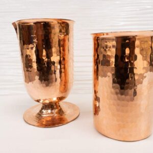 Sertodo Copper Cocktail Glass | Flat Bottom | 20 oz | 100% Pure Copper, Heavy Gauge, Hand Hammered | Keep Drinks Colder While Mixing | Professional Bartender Grade | Gift the Mixologist's Choice