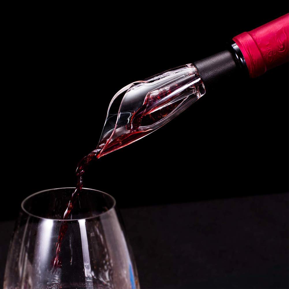 BeRicham Wine Aerator Pourer and Vacuum Wine Stoppers Set for Aerating Wine Instantly, Keeping Wine Fresh