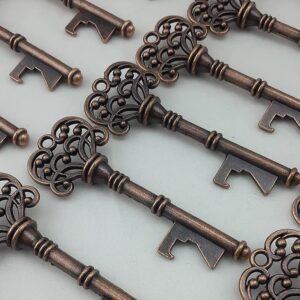 faonie 40 pcs key bottle openers,vintage skeleton key bottle opener wedding party favor souvenir gift copper wedding favors rustic decoration