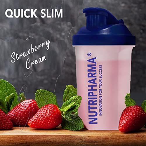 NUTRIPHARMA Quick Slim Nutritional Protein Shaker Bottles 17 oz Mixing Cups BPA Free Mix & Drink Shakes Smoothies Water