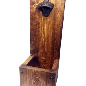 Go Ahead Take Your Top Off Drop Box Bottle Opener with Cap Catcher Solid Wood- Wall Mount or Freestanding - Groomsmen, Wedding and Anniversary gift