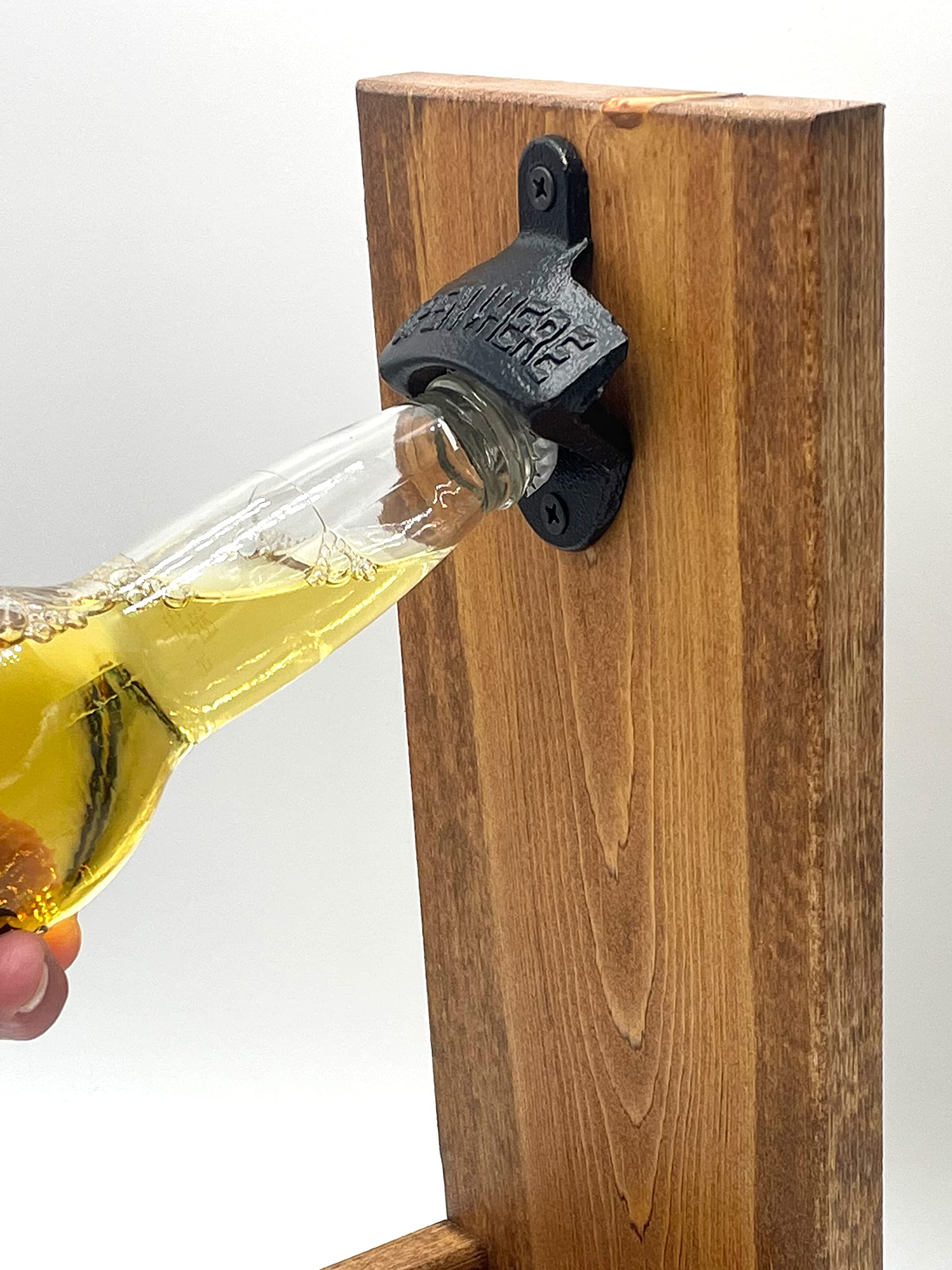 Go Ahead Take Your Top Off Drop Box Bottle Opener with Cap Catcher Solid Wood- Wall Mount or Freestanding - Groomsmen, Wedding and Anniversary gift