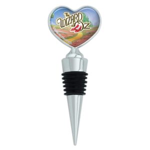 the wizard of oz ruby slippers logo heart love wine bottle stopper