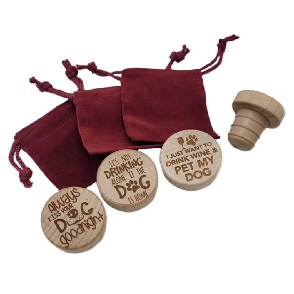 Tangico 99-2320 Wine Stopper Trio Dog, Mother's Day, Gift for Bar Kitchen, Wine, Wine Stopper, Dog Lovers