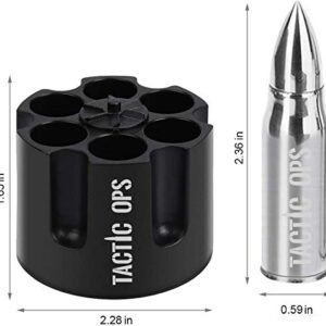 Bullet Shaped Bourbon Stones - Made of Stainless Steel - SUPER COLD! XL 2.5" - 6-Pack Whiskey Rocks - Metal Ice Stone Cubes Chillers Scotch - Valentine's Day gift for him