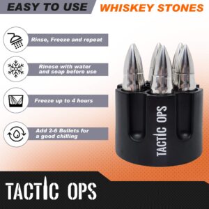 Bullet Shaped Bourbon Stones - Made of Stainless Steel - SUPER COLD! XL 2.5" - 6-Pack Whiskey Rocks - Metal Ice Stone Cubes Chillers Scotch - Valentine's Day gift for him