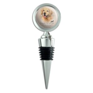 golden retriever dog breed wine bottle stopper