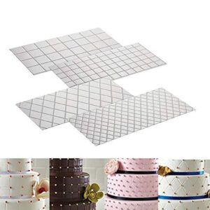 cake fondant impression mat mold diamond quilted grid texture embossed lace embossing mat cake decorating supplies for cupcake wedding cake decoration tools(set of 4）