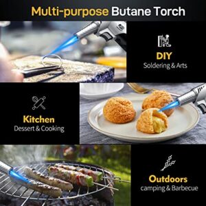 ravs Butane Torch, Refillable Kitchen Torch Lighter Blow Torch with Safety Lock Rotating Angles Adjustable Flame, Culinary Torch for Creme Brulee, Desserts and Baking (Butane Gas Not Included)