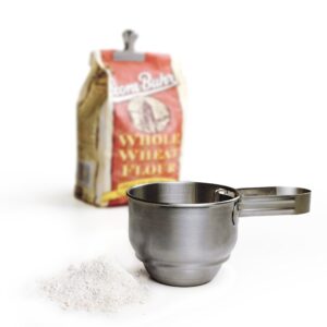 RSVP International Endurance® Stainless Steel Vintage One-Hand Sifter, 1 Cup | Top Cakes, Sift Flour, Marinade BBQ & More | Dishwasher Safe | Powder Sugar, Sift Flour, Spread Toppings & More