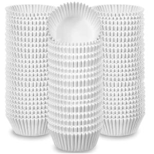 500 Jumbo Cupcake Muffin Liners 2 1/4" X 1 7/8" | Large Tall White Fluted Baking Cups Cupcake Liners