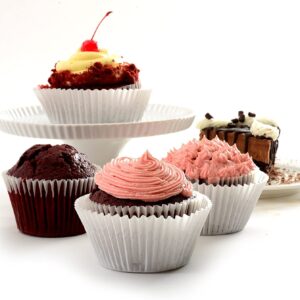 500 Jumbo Cupcake Muffin Liners 2 1/4" X 1 7/8" | Large Tall White Fluted Baking Cups Cupcake Liners