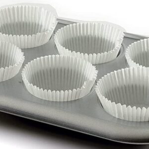 500 Jumbo Cupcake Muffin Liners 2 1/4" X 1 7/8" | Large Tall White Fluted Baking Cups Cupcake Liners