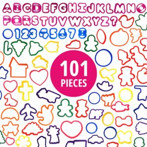 Wilton Cookie Cutters, Alphabet, Numbers, and Holiday 101-Piece Set Dough Cutters, Perfect Size Cookie Cutters for Baking