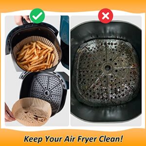 Air Fryer Liners 100PC, Disposable Air Fryer Paper Liners, Small Paper Liners for Air Fryer Basket, Non-stick, Water Oil-proof, Bowl-Shape Liner for Microwave, Non-Stick Air Fryer Liners Round 6.3Inch