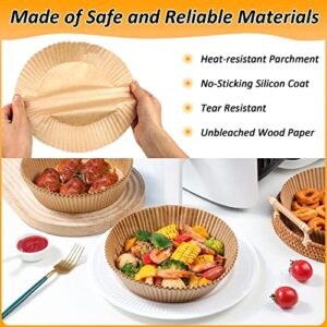 Air Fryer Liners 100PC, Disposable Air Fryer Paper Liners, Small Paper Liners for Air Fryer Basket, Non-stick, Water Oil-proof, Bowl-Shape Liner for Microwave, Non-Stick Air Fryer Liners Round 6.3Inch