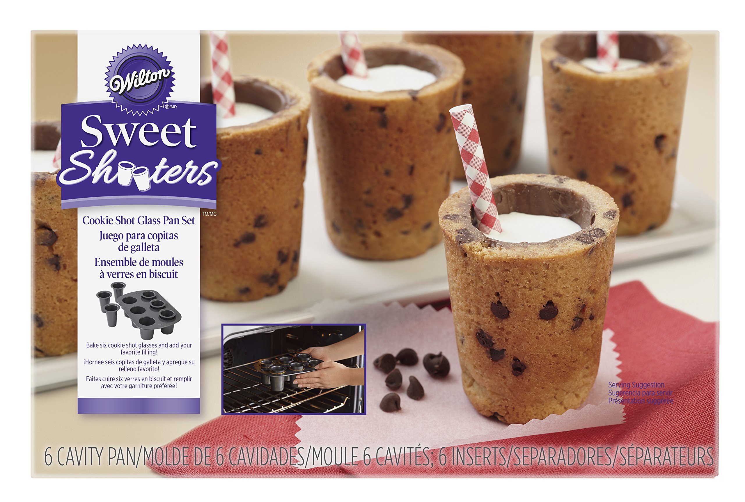 Wilton Cookie Shot Glass, 6-Cavity - Bake Perfect Sweet Shooters with this 6-Cup Cookie Shot Glass Pan, Non-Stick Round Pan Made of Steel