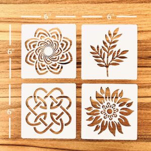 güden pack of 4 european artisan bread stencils (stencilgroup3) 6" by 6''