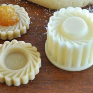 Pineapple Tart Jam Marmalade Thumbprint Linzer Cookies Stamps Circle Flower Sunny Edge Wave Cutter mold 2"