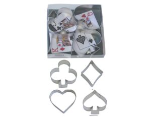 r&m international casino playing card suits cookie cutters, spade, heart, club, diamond, 4-piece set