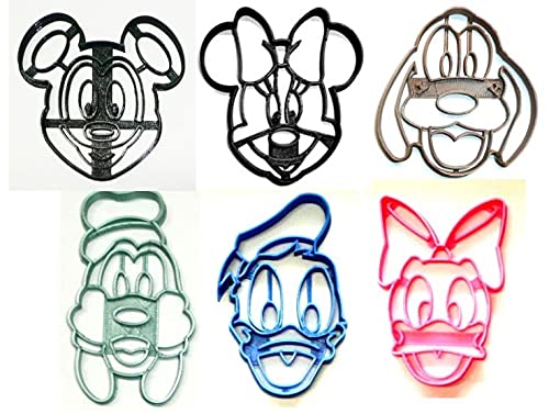 THEMED MAGICAL MOUSE AND FRIENDS FACE SET OF 6 COOKIE CUTTERS MADE IN USA PR1569