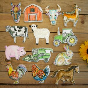 Farm Animal Cookie Cutter Set, 13 Piece Set, Premium Food Grade Stainless Steel, Dishwasher Safe