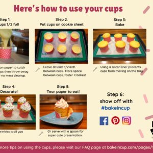 BAKE-IN-CUP 50-Pack Paper Baking Cups, Greaseproof Disposable Cupcake Muffin Liners (Large, Yellow Polka Dots)