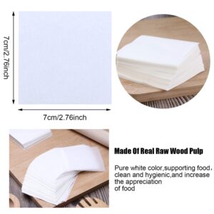 1500 Pieces Square Parchment Paper Sheets Bamboo Steamer Paper Wax Paper Air Fryer Liners for Baking Paper Non-Stick Steamer Mat for Cooking Baking Air Fryers Steamer (7 x 7 cm)