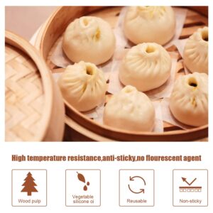 1500 Pieces Square Parchment Paper Sheets Bamboo Steamer Paper Wax Paper Air Fryer Liners for Baking Paper Non-Stick Steamer Mat for Cooking Baking Air Fryers Steamer (7 x 7 cm)