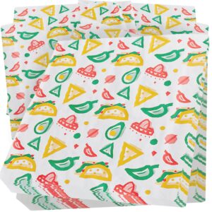 fun, fiesta style 12in deli paper 50 ct. greaseproof, microwave-safe mexican themed tissue great for burrito wrappers or nacho basket liners. southwest party supplies for cinco de mayo celebration